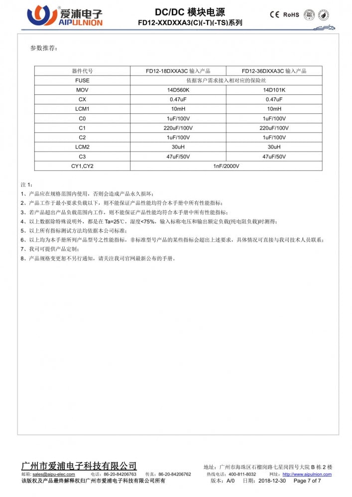 FD12-18D15A3 datasheet page 7