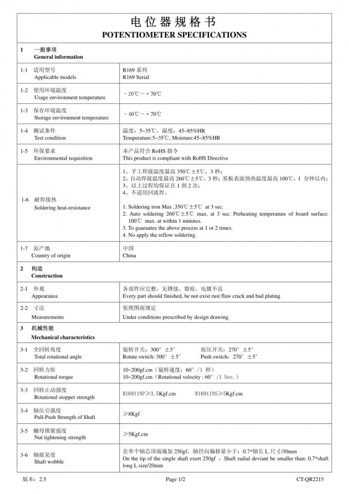 CTR R16915NP-FB27.7B8.0-B504-0012 datasheet page 1