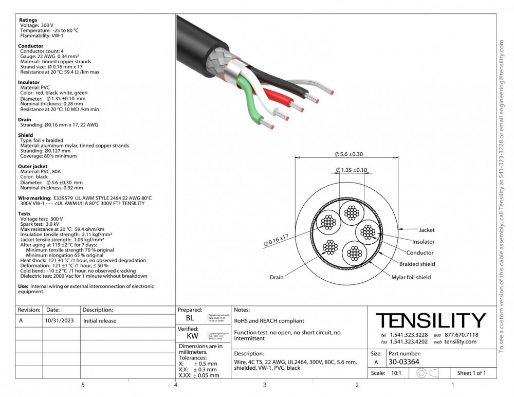 Tensility International 30-03364 product drawing