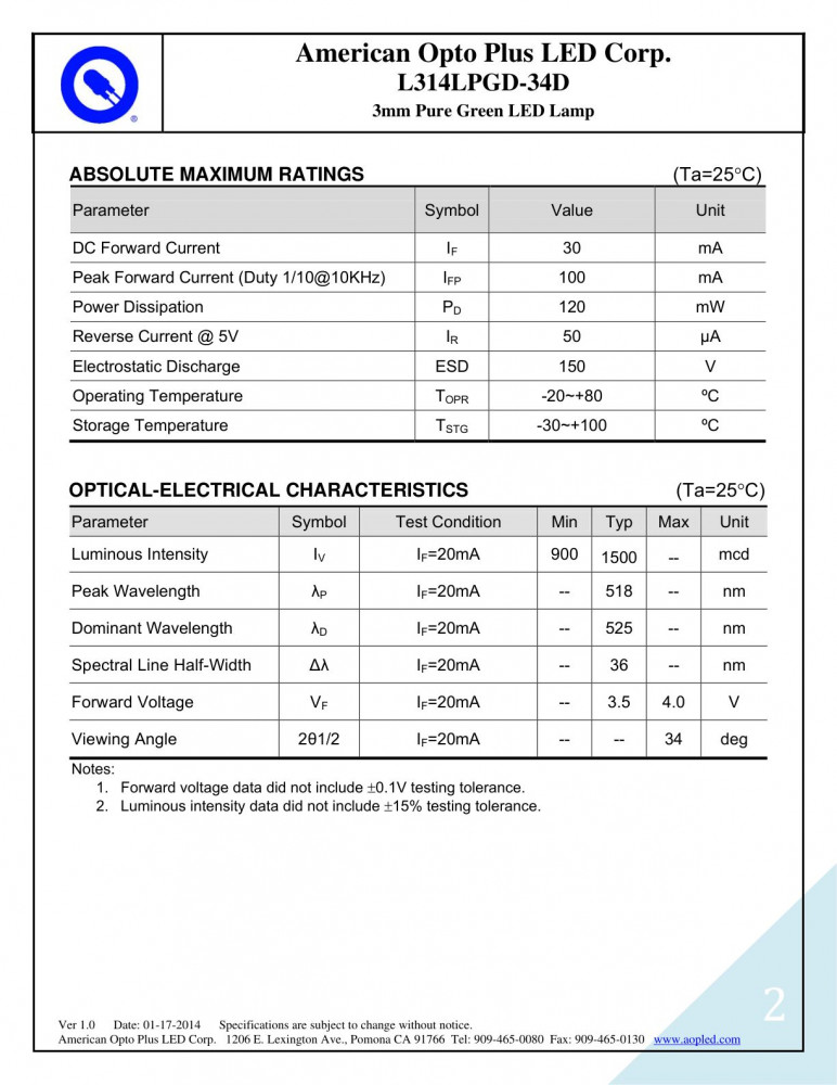 L314LPGD-34D datasheet page 2