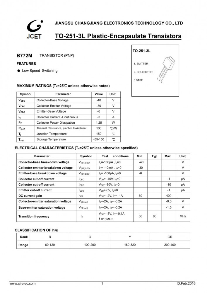 B772M datasheet page 1