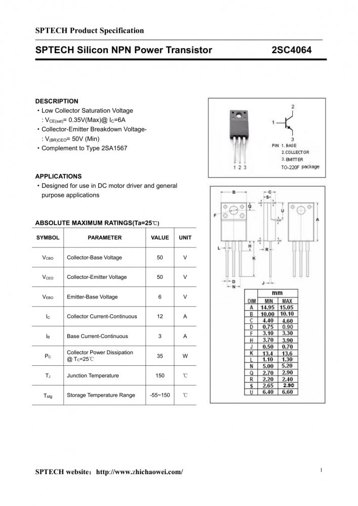 2SC4064 datasheet page 1