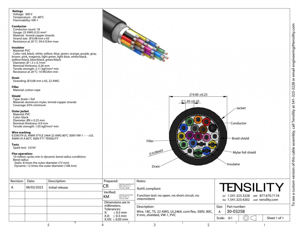 30-03258 cable product drawing