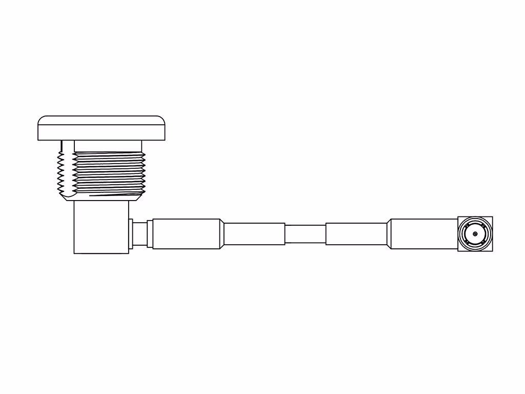 MCX Right-Angle Plug to MCX Right-Angle Plug on RG-316 Cable, 152.40mm Length, 50 Ohms