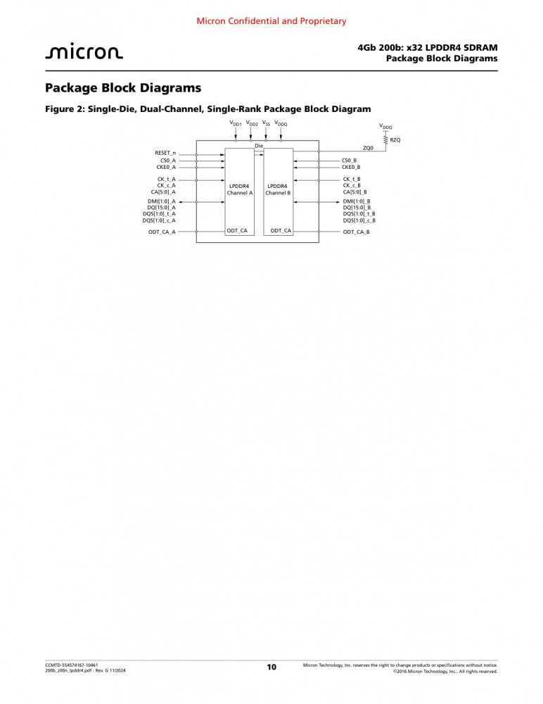 LPDDR4 datasheet page image 10