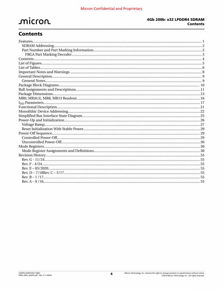 LPDDR4 datasheet page image 4