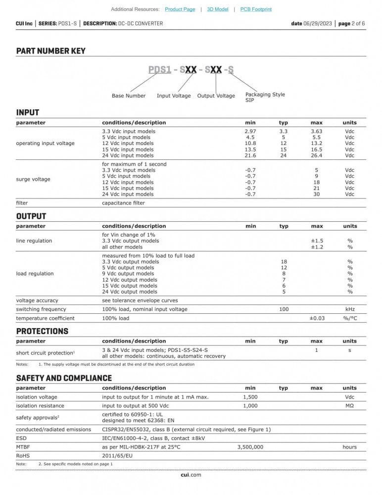 CUI PDS1-S datasheet page 2