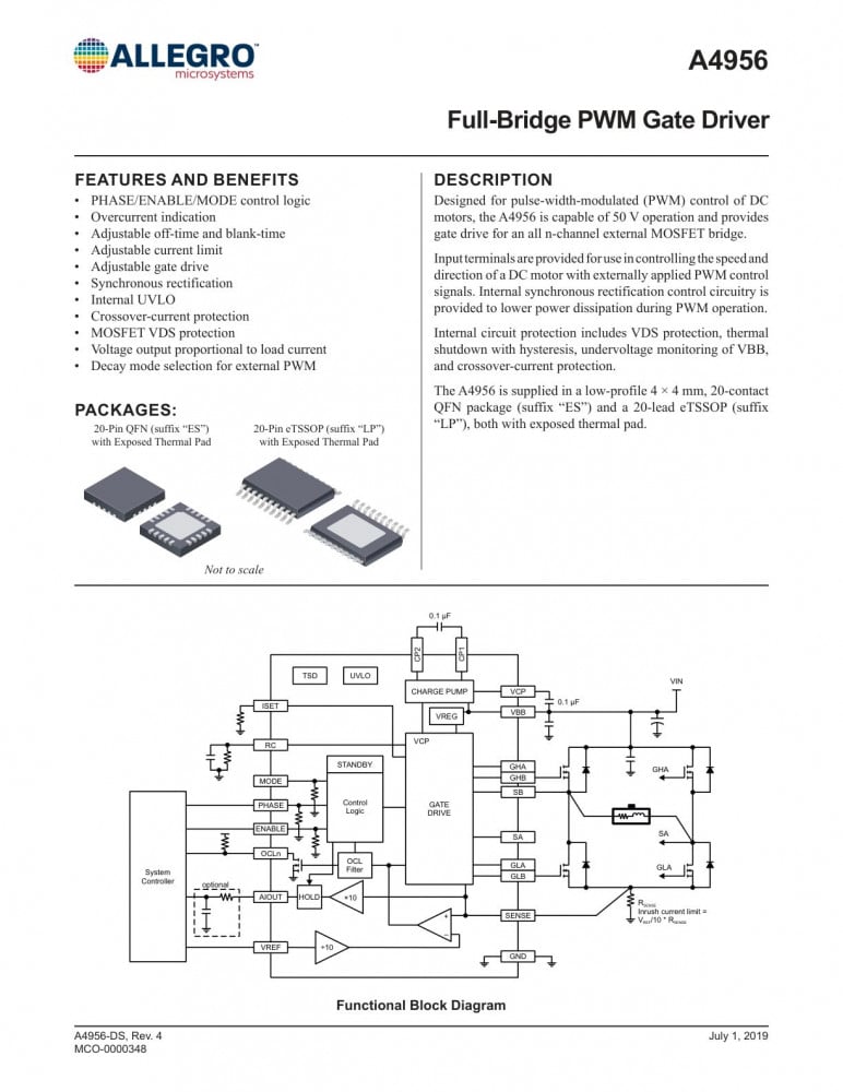 A4956 datasheet page 1