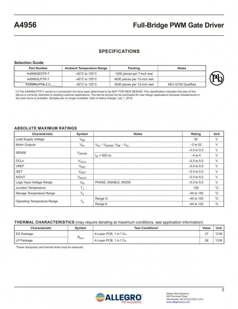 A4956 datasheet page 2