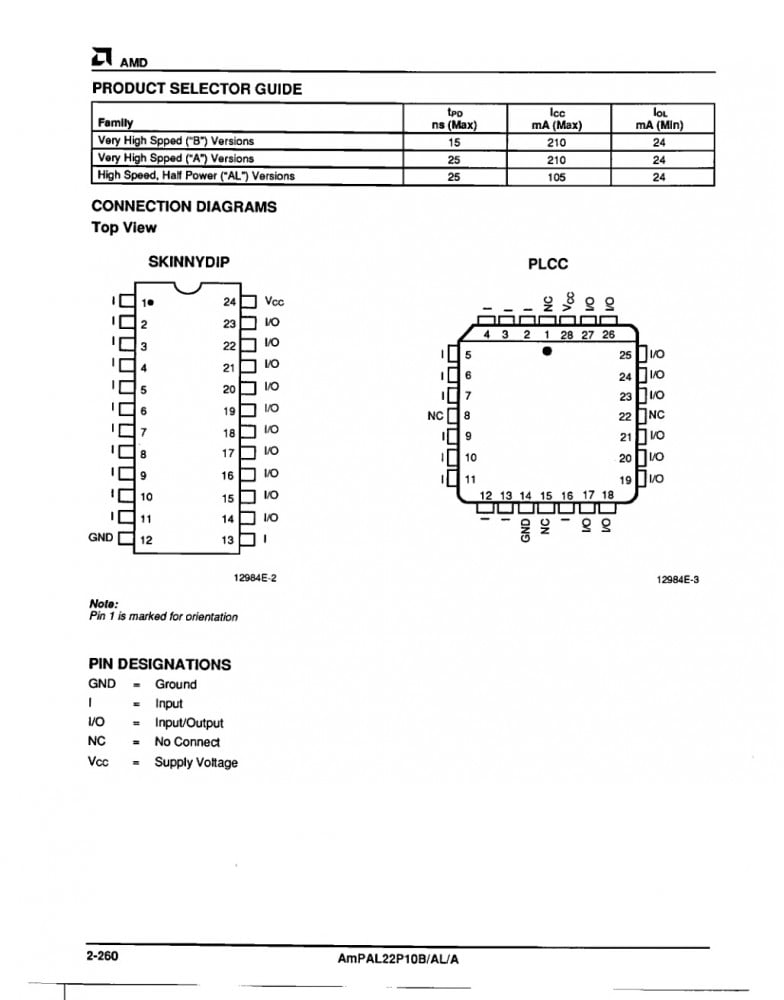 AMPAL22P10BJC datasheet page 2