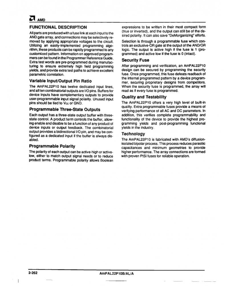 AMPAL22P10BJC datasheet page 4