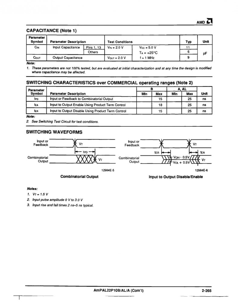 AMPAL22P10BJC datasheet page 7