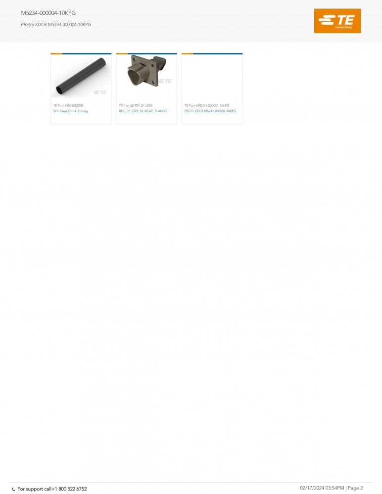M5234-000004-10KPG technical document page 2