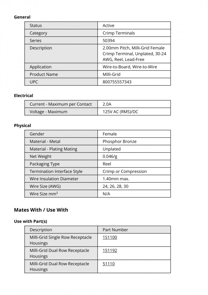 MOLEX 503948999 technical document image 2