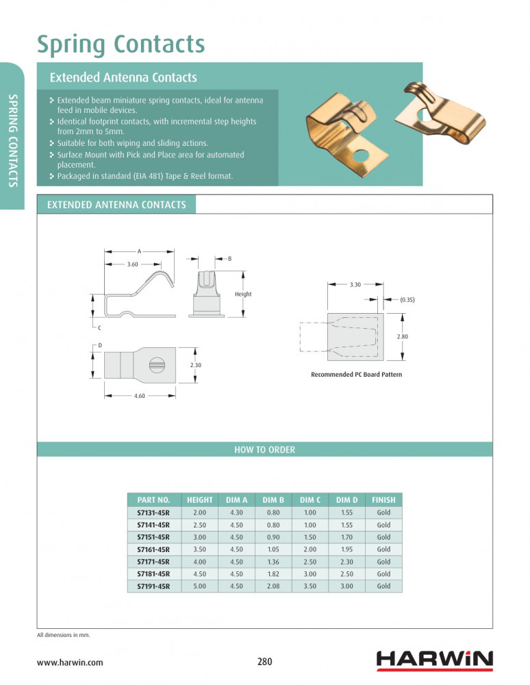 Harwin S7141-45R technical document preview