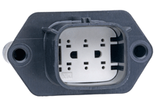 MX150L 6 Circuit Rear Mount Flange Plug for 16-14 AWG Wire, with Gasket, Black for sale