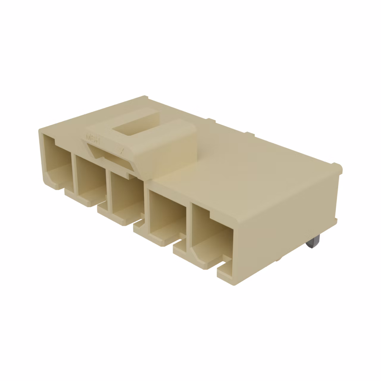 Mega-Fit ColorLock Right-Angle Header, 5.70mm Pitch, Single Row, 5 Circuits, Matte Tin (Sn) Plating, Glow-Wire Capable, Tray, Natural for sale