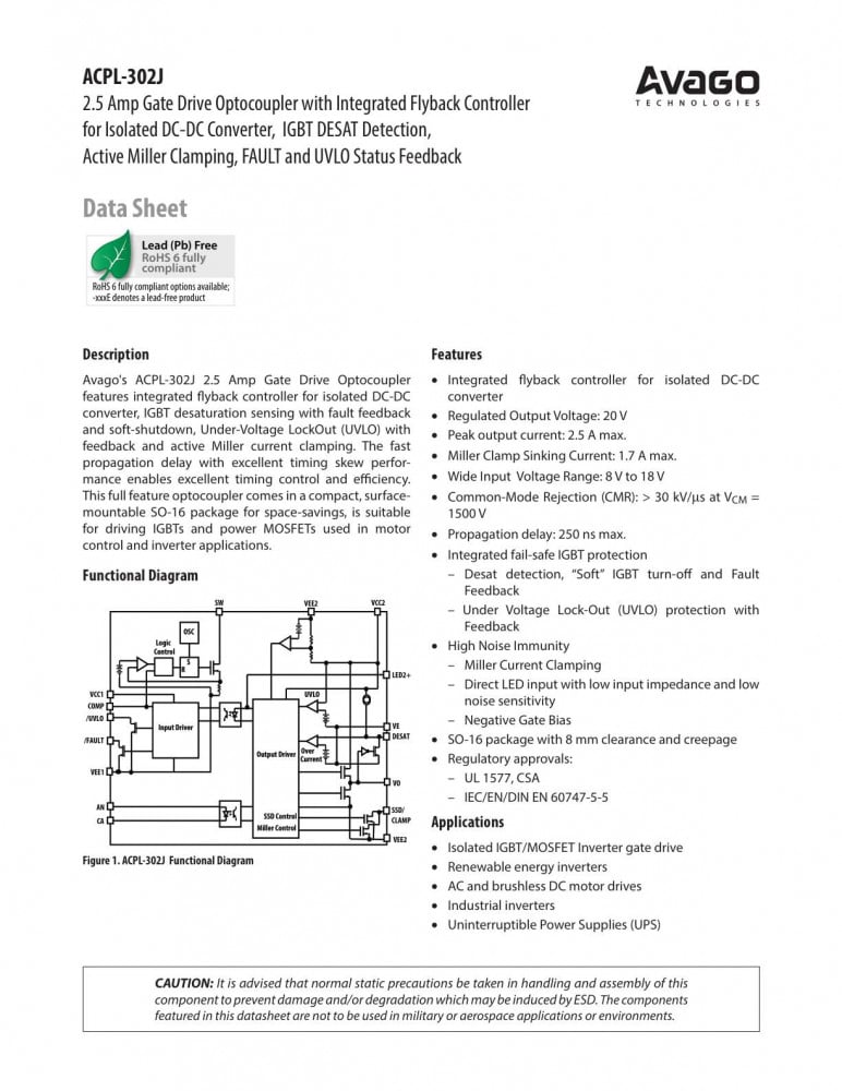 ACPL-302J datasheet page 1