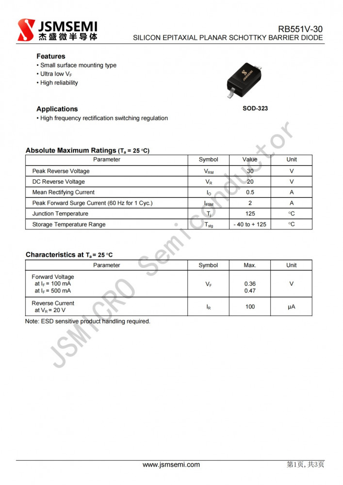 RB551V-30-JSM datasheet page 1