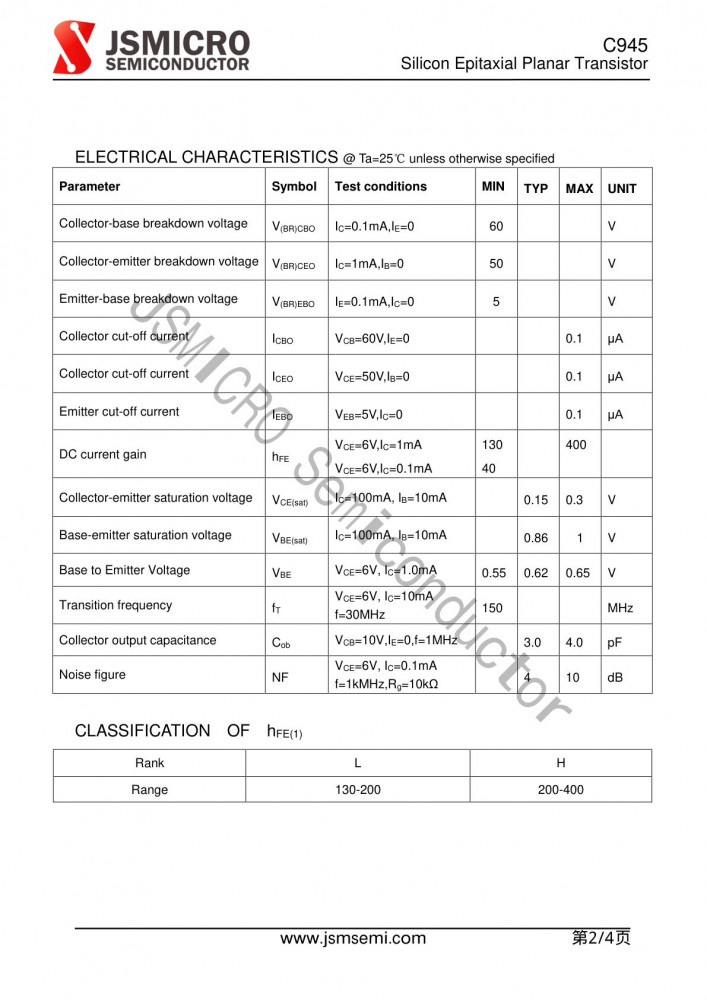 C945 datasheet page 2