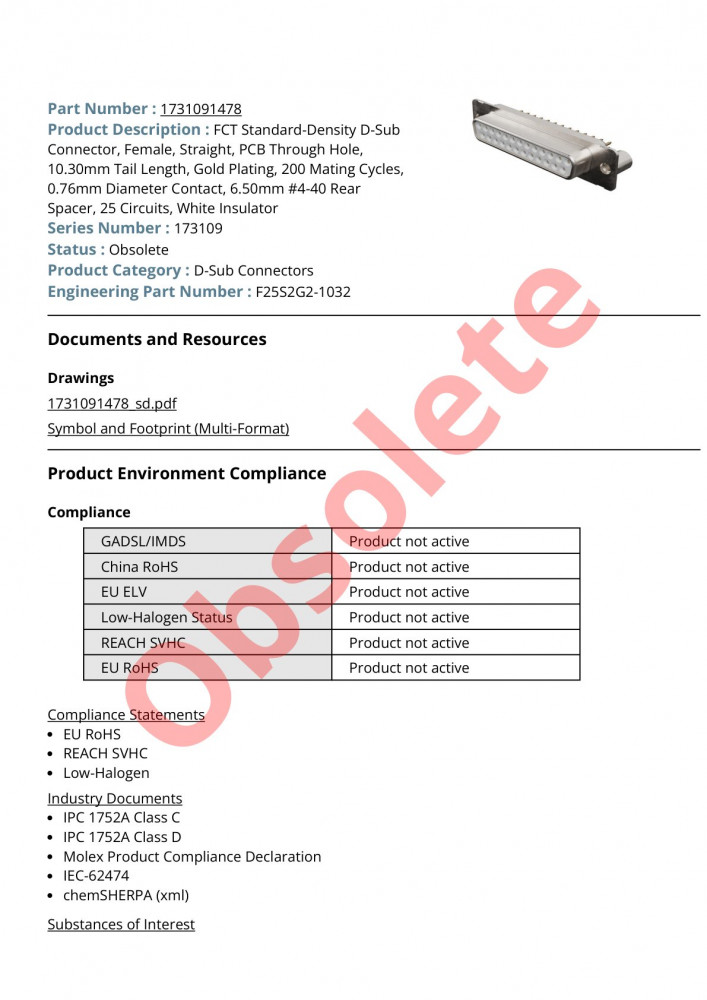 MOLEX 1731091478 technical drawing preview, page 1