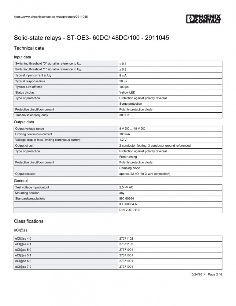 Phoenix Contact 2911045 technical document page 2