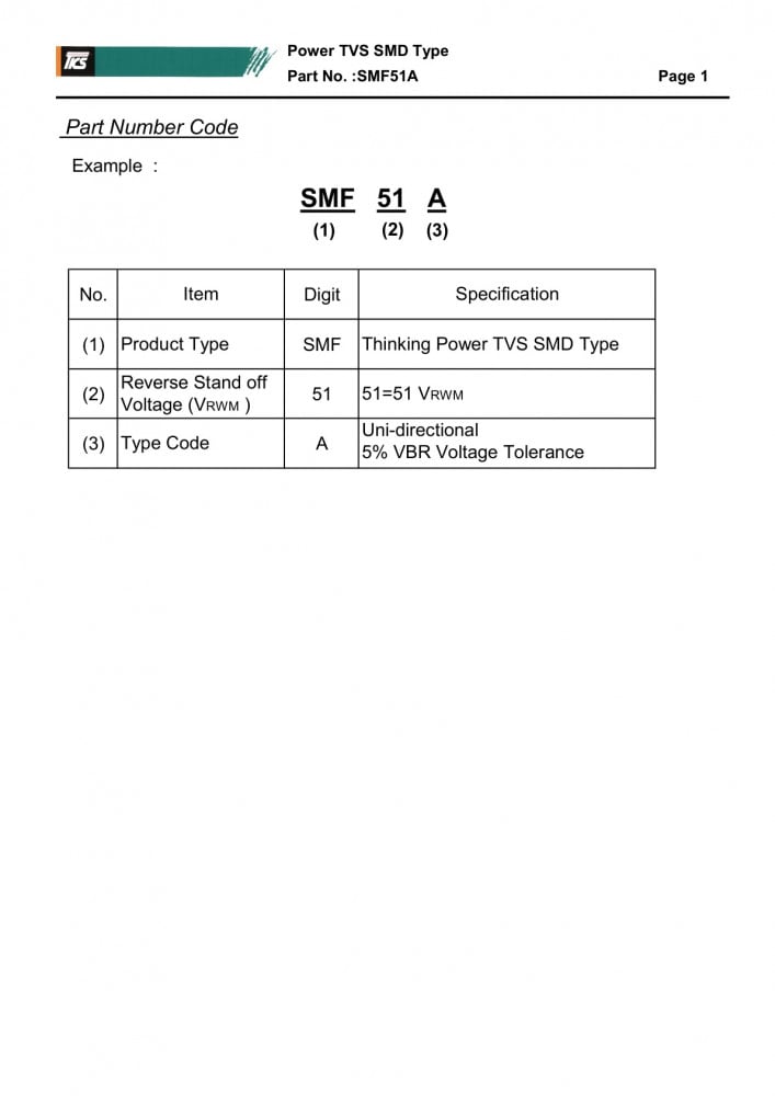 SMF51A datasheet page 4