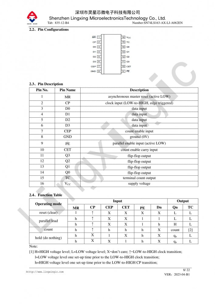 SN74LS163N(LX) datasheet page 8