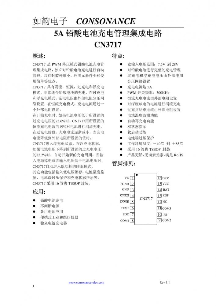 CN3717 datasheet page 1
