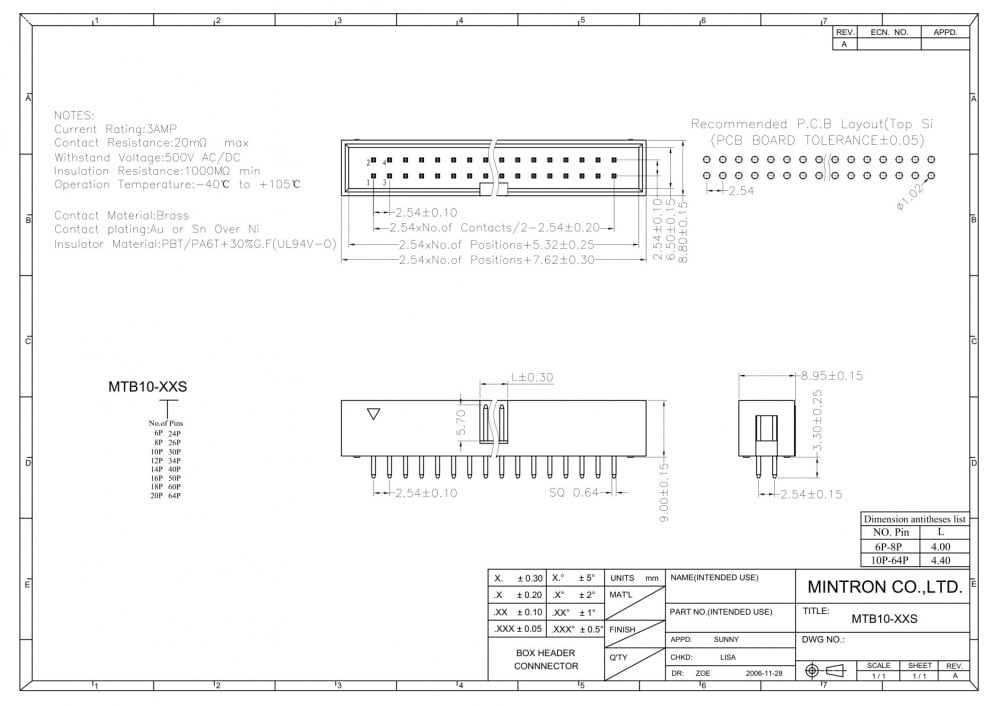 MINTRON MTB10-26S technical drawing
