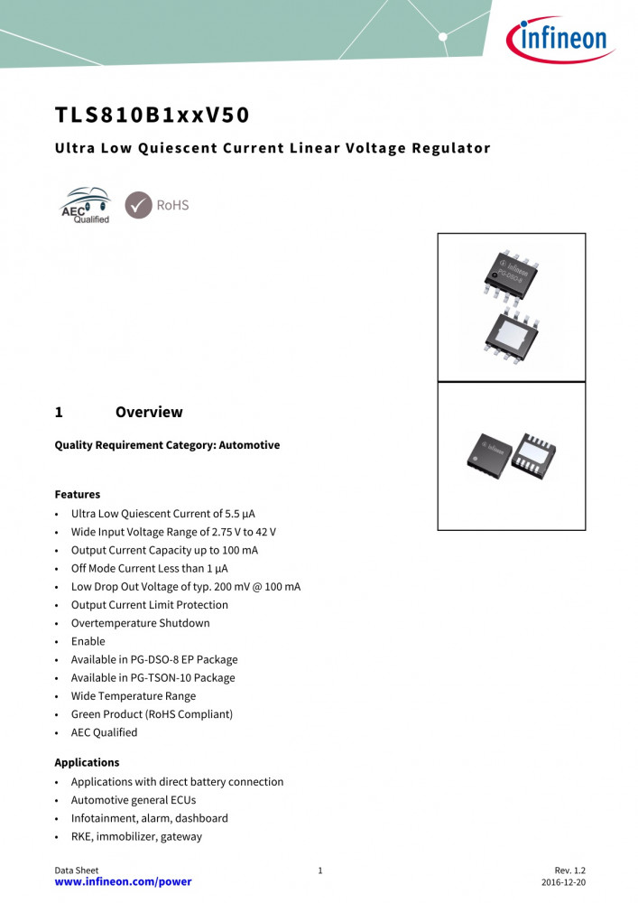 TLS810B1 datasheet page 1