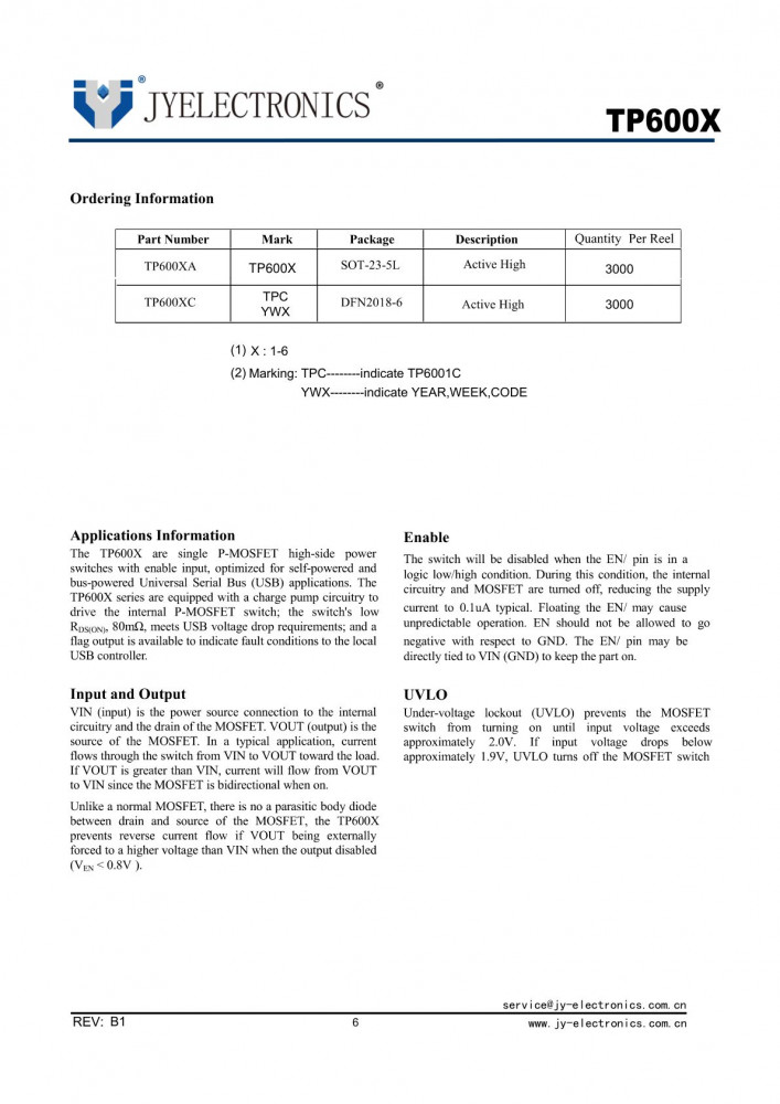 TP6003AX datasheet page 6