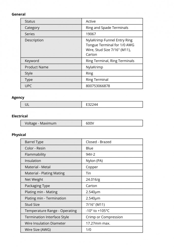 Technical document page 2 for MOLEX 190670102