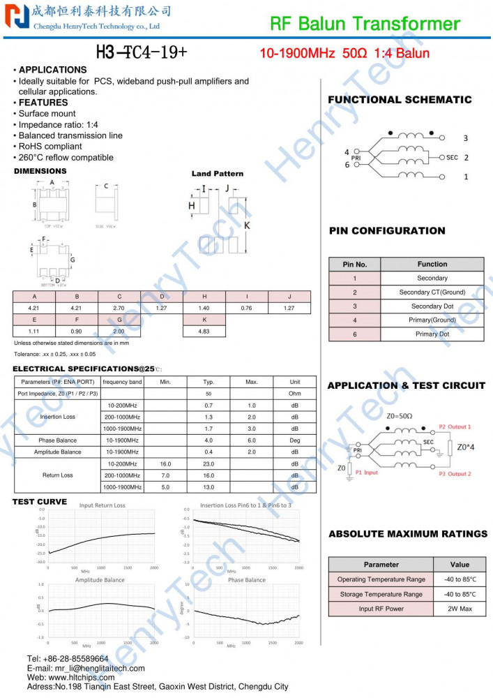HenryTech H3-TC4-19+ technical document page