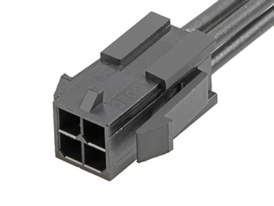 Micro-Fit 3.0 Male-to-Pigtail Off-the-Shelf (OTS) Cable Assembly, Dual Row, 300.00mm Length, Gold (Au) Plating, 2 Circuits, Black