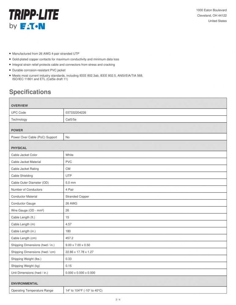N001-015-WH technical document page 2