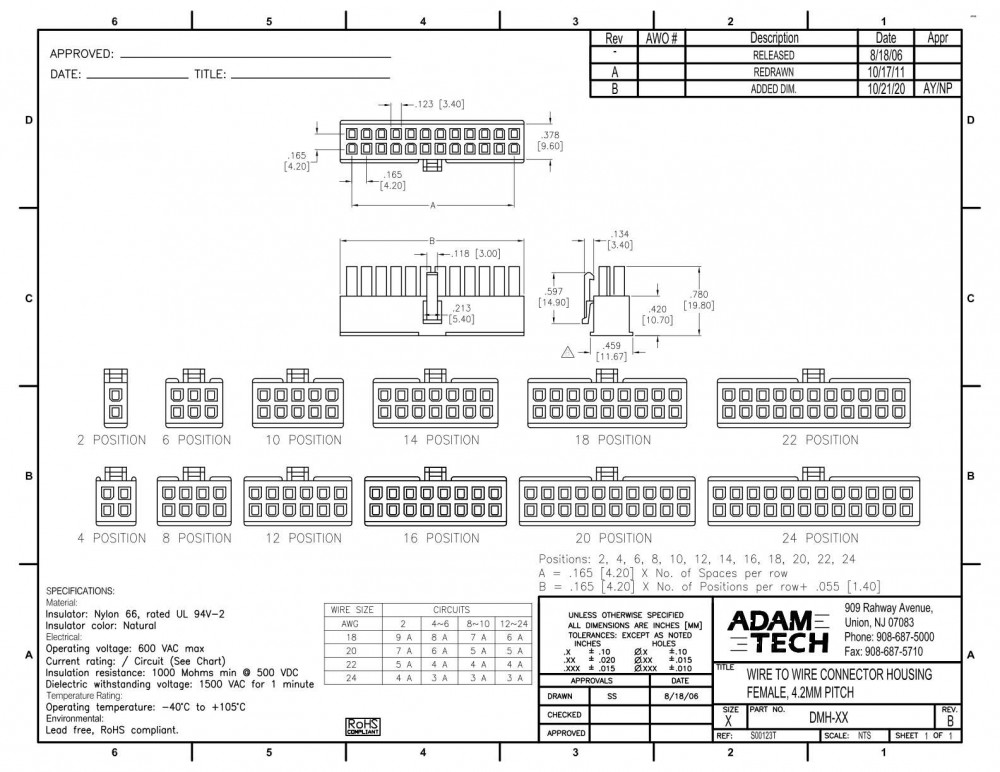 ADAM TECH DMH-06 technical document page