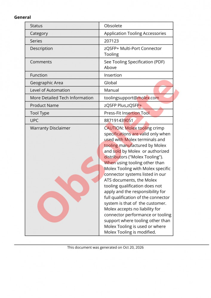 MOLEX 622025250 tooling document, page image 2