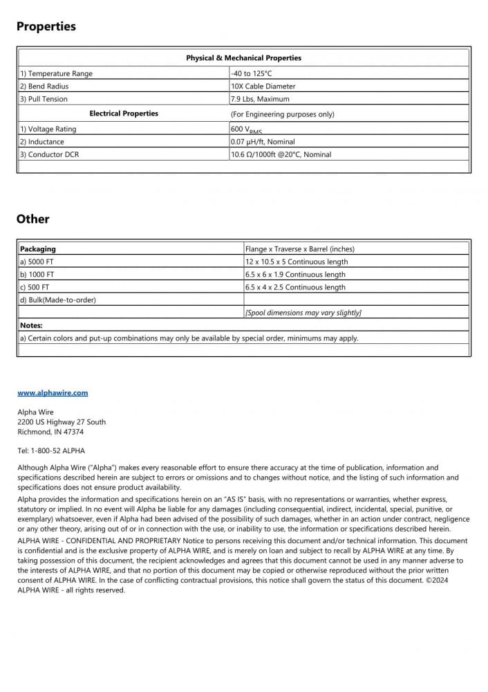 Alpha Wire 752010 specification page 2