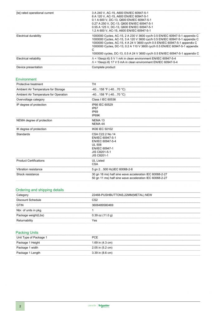 XB4FL42 technical document page 2