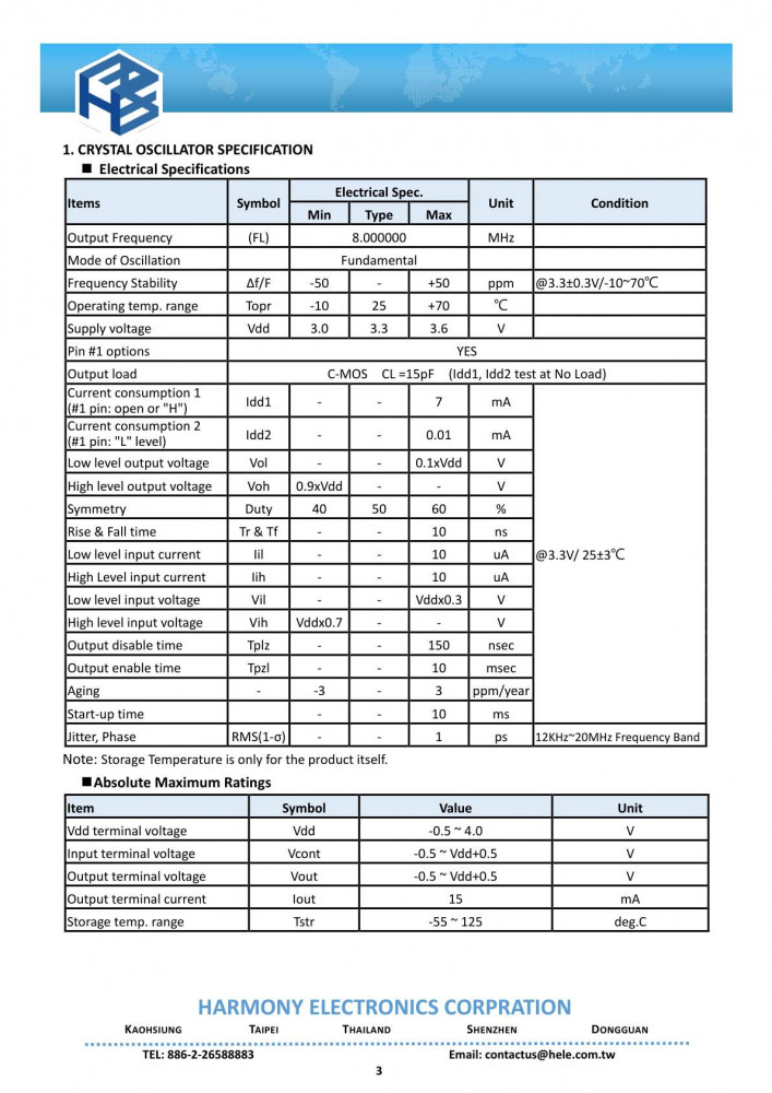 SSW008000I3CH datasheet page 4