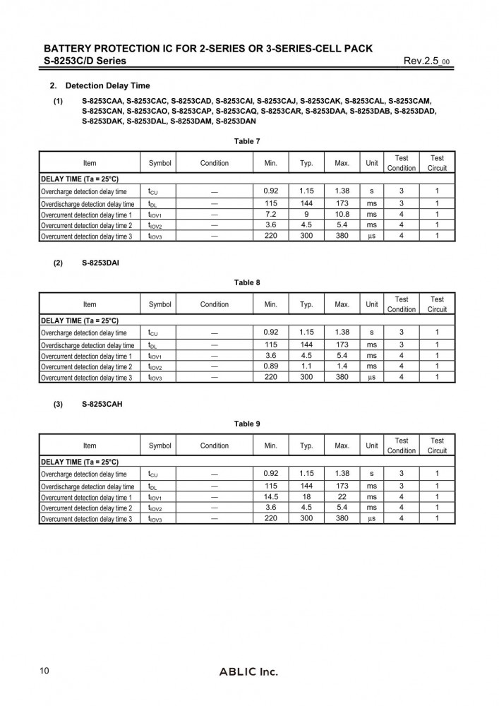 S-8253C/D datasheet page 10