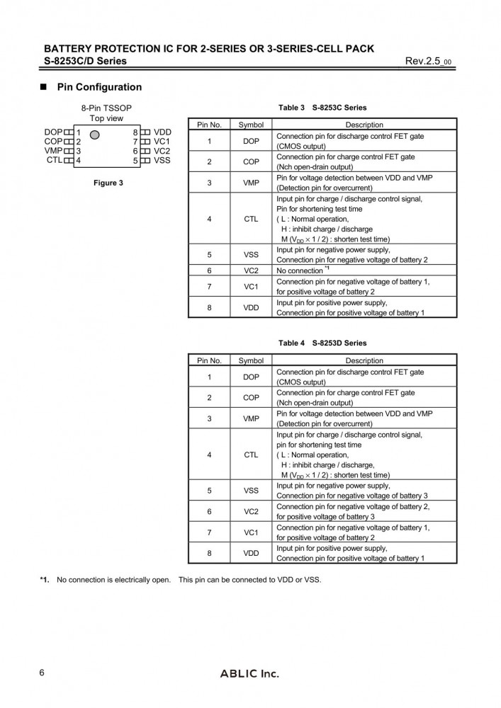 S-8253C/D datasheet page 6