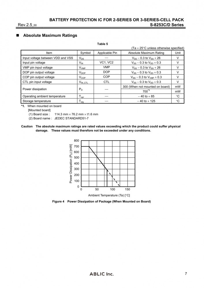 S-8253C/D datasheet page 7