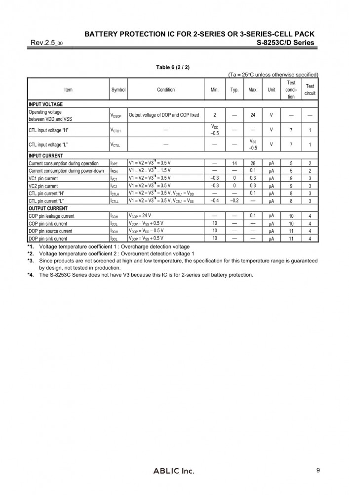 S-8253C/D datasheet page 9