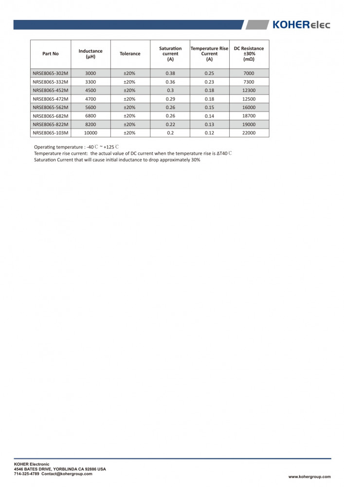 NRSE8065-100M technical documentation page 2