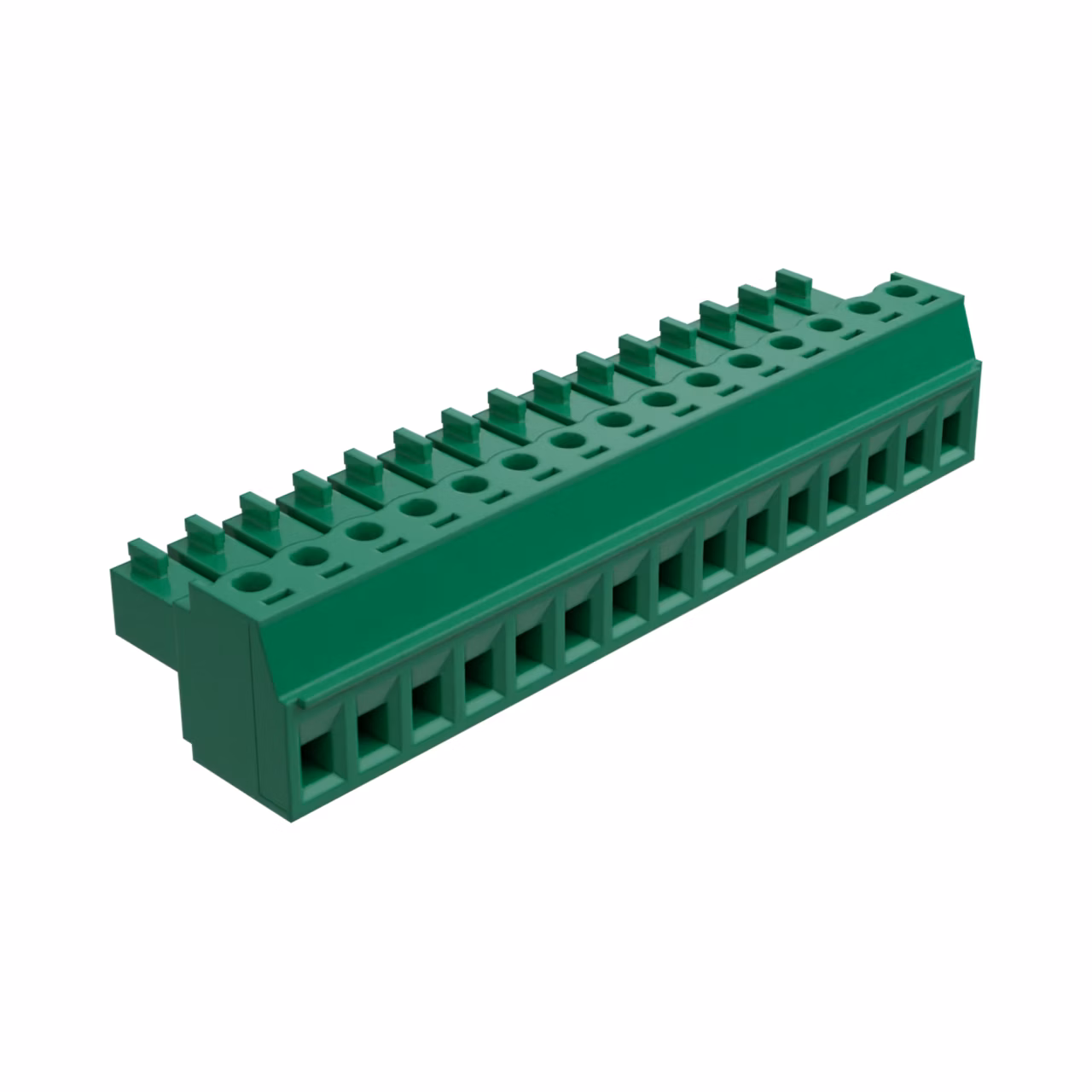 3.81mm Pitch Eurostyle Horizontal Plug, with Standard Imprinting, Green Housing, 15 Circuits for sale