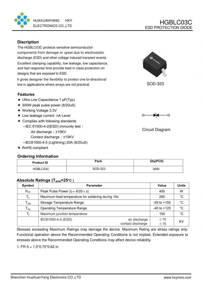 HGBLC03C technical document page 1