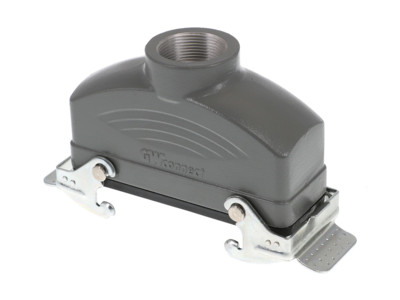 Heavy-Duty Standard (STD) Double Lever Coupler, Die-cast Aluminum, with 2 Levers, Top Entry, with Gasket, Size 24B «104x27», Extended M32 Thread, Grey for sale