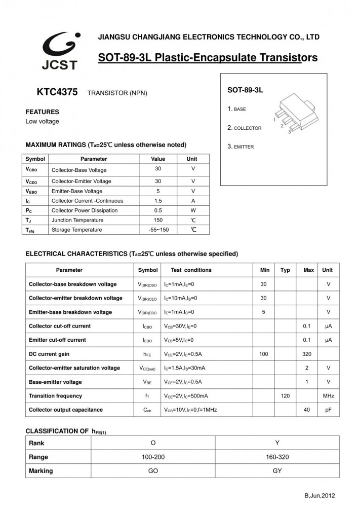 KTC4375 datasheet page 1